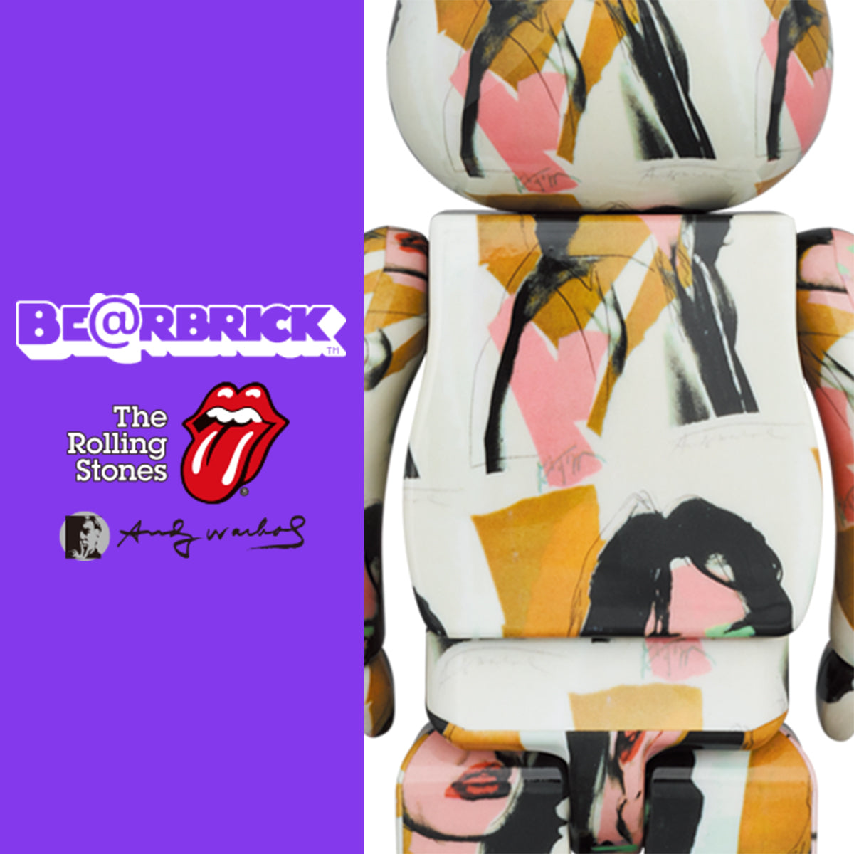 Bearbrick 100% & 400% Set Andy Warhol Mick Jagger – Urban Attitude